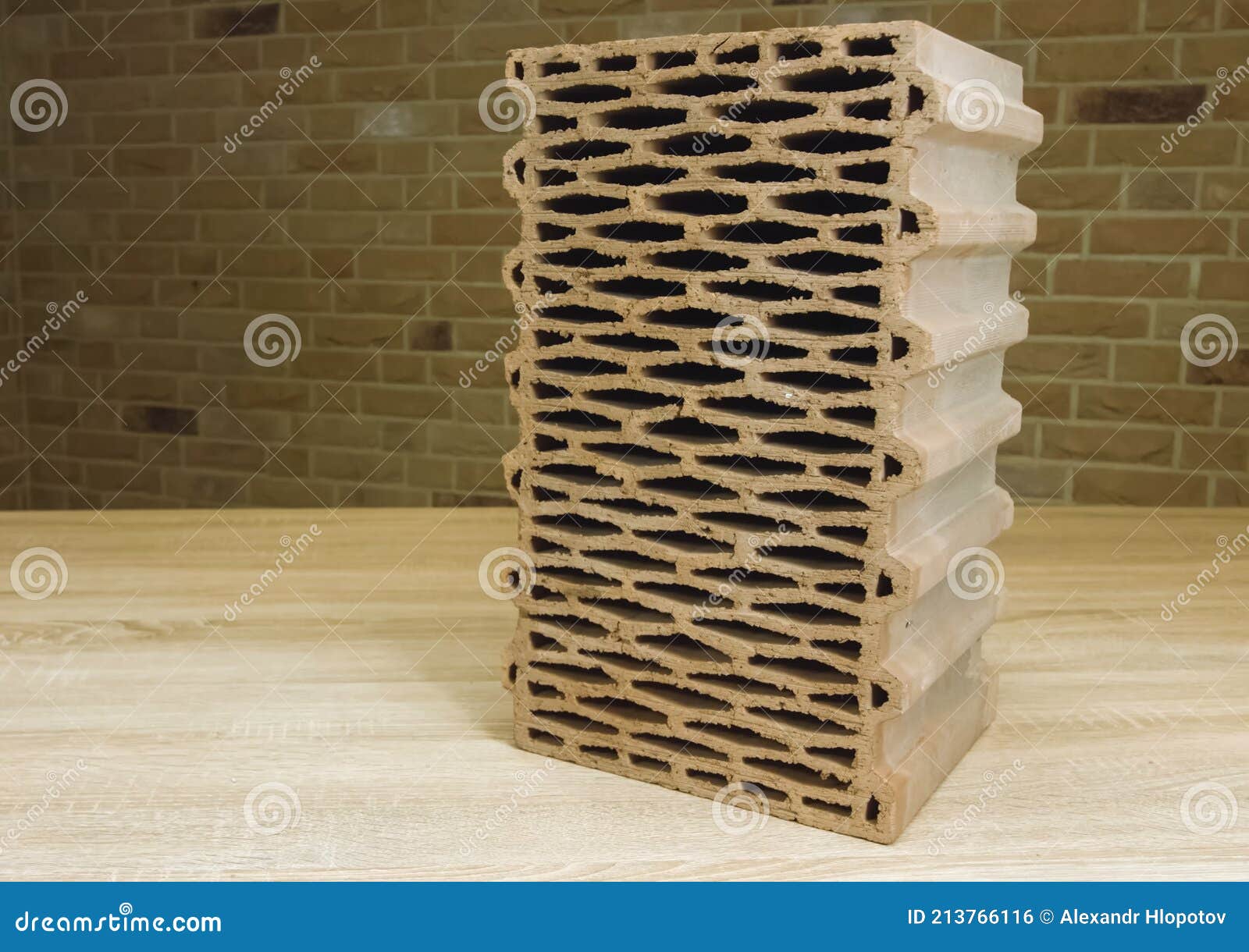 Samples of Hollow Bricks. Factory Products Stock Photo - Image of wall ...