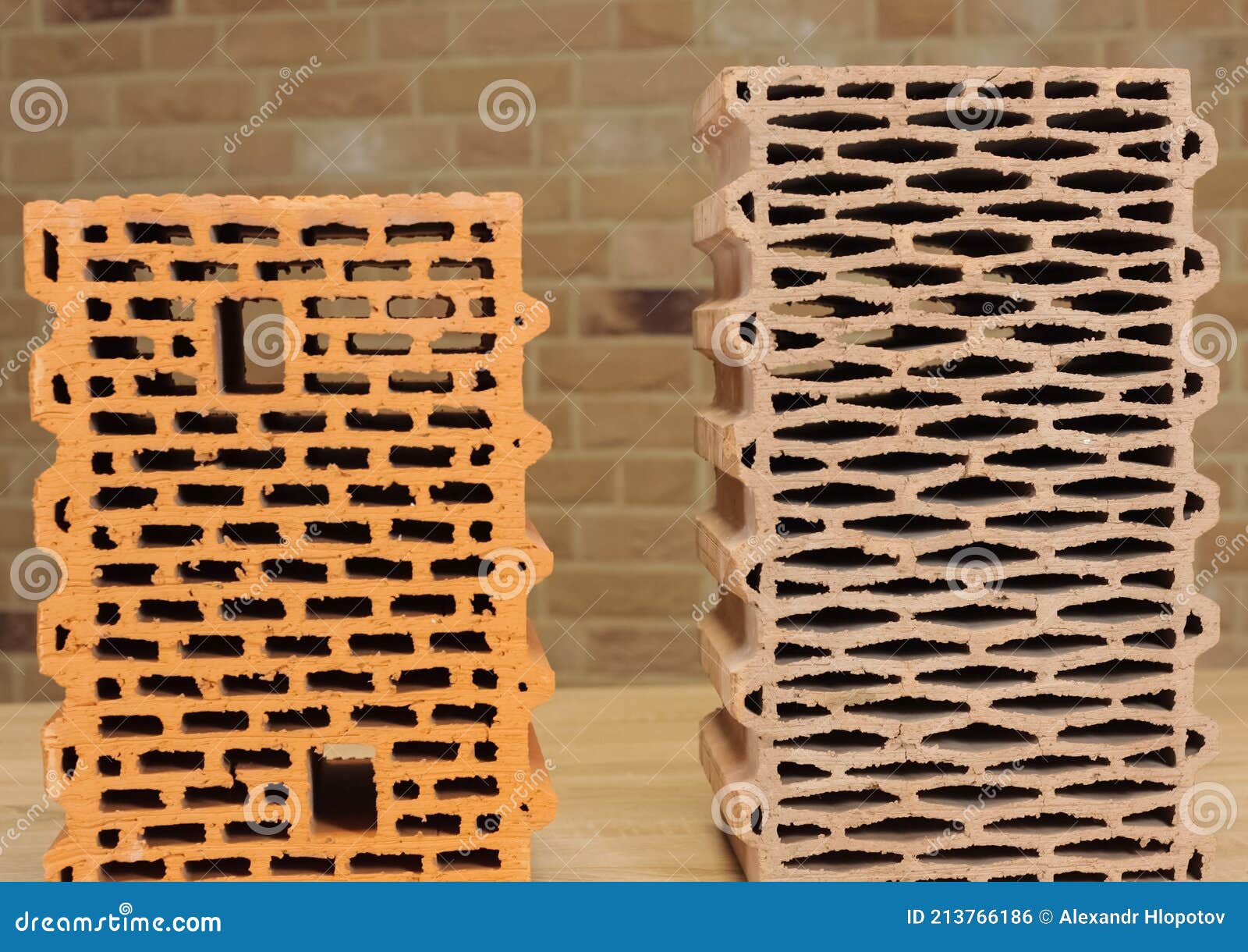 Samples of Hollow Bricks. Factory Products Stock Photo - Image of hard ...