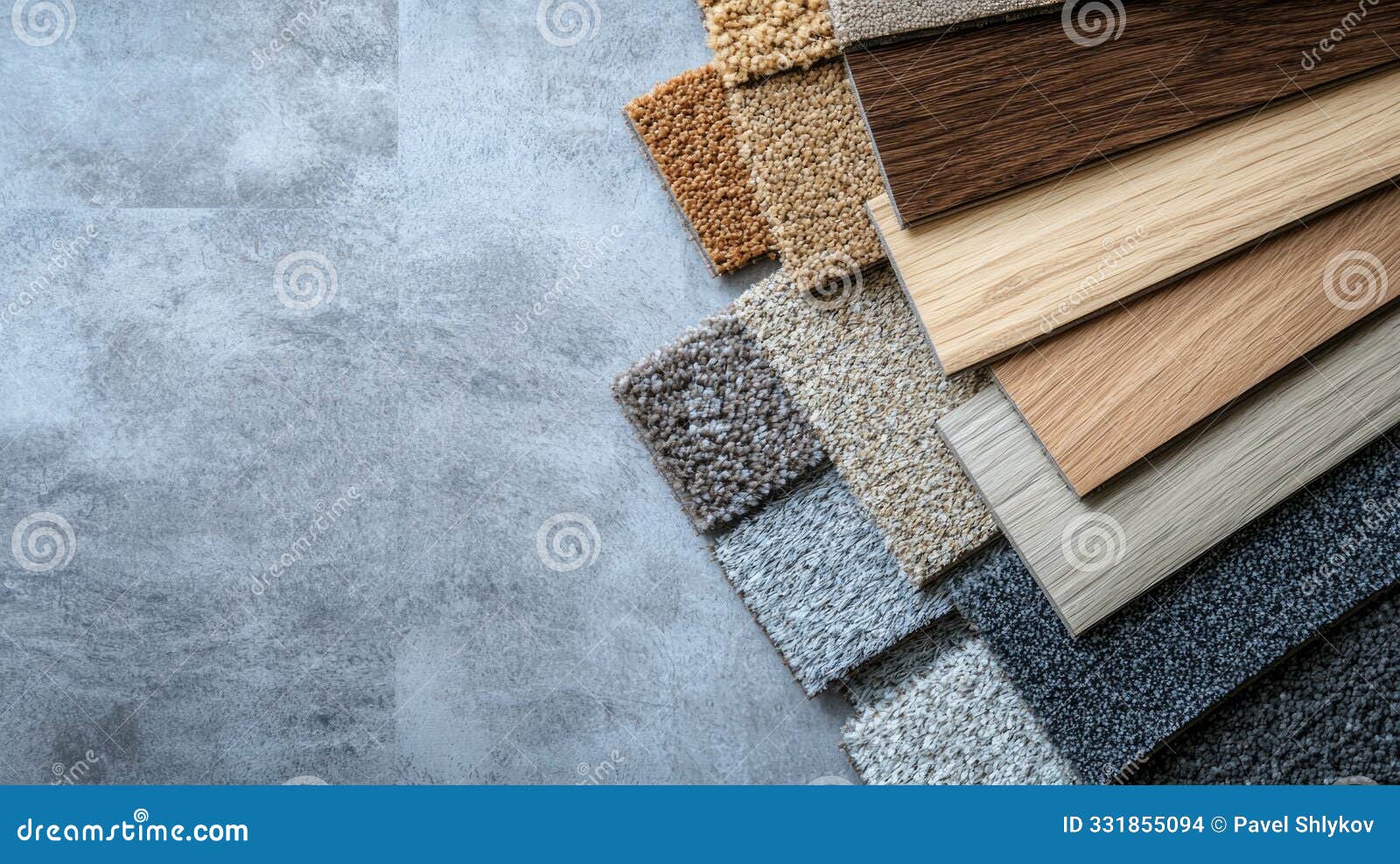 Samples of Interior Material, Wood, on Wooden Table with Blank Space ...