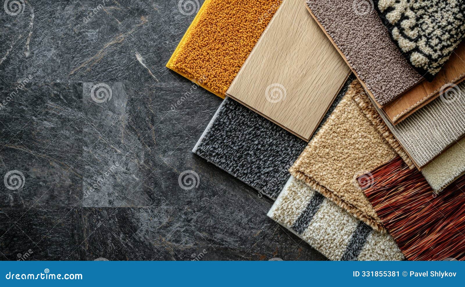 Samples of Interior Material, Wood, on Wooden Table with Blank Space ...