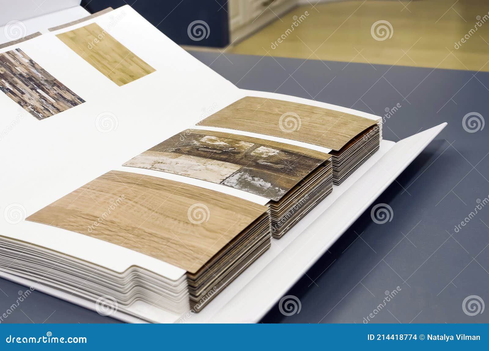 Samples of Kitchen Countertops from Chipboard in the Store Stock Photo ...