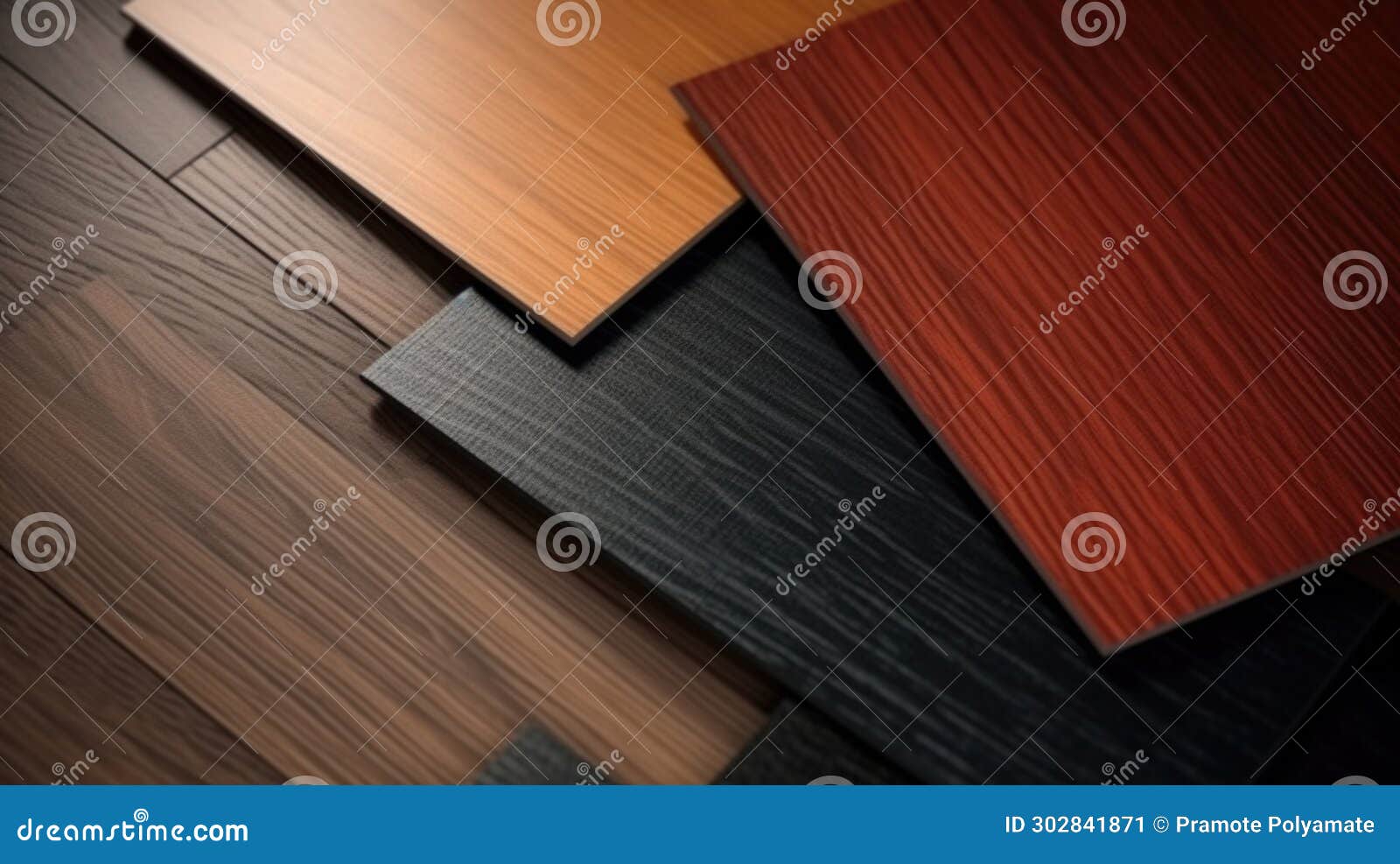 Samples of Laminate and Vinyl Floor Tile on Black Wooden Background ...