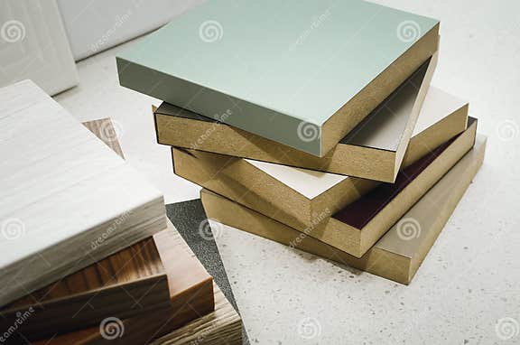 Samples of Laminated Board and MDF. Close-up Stock Image - Image of ...