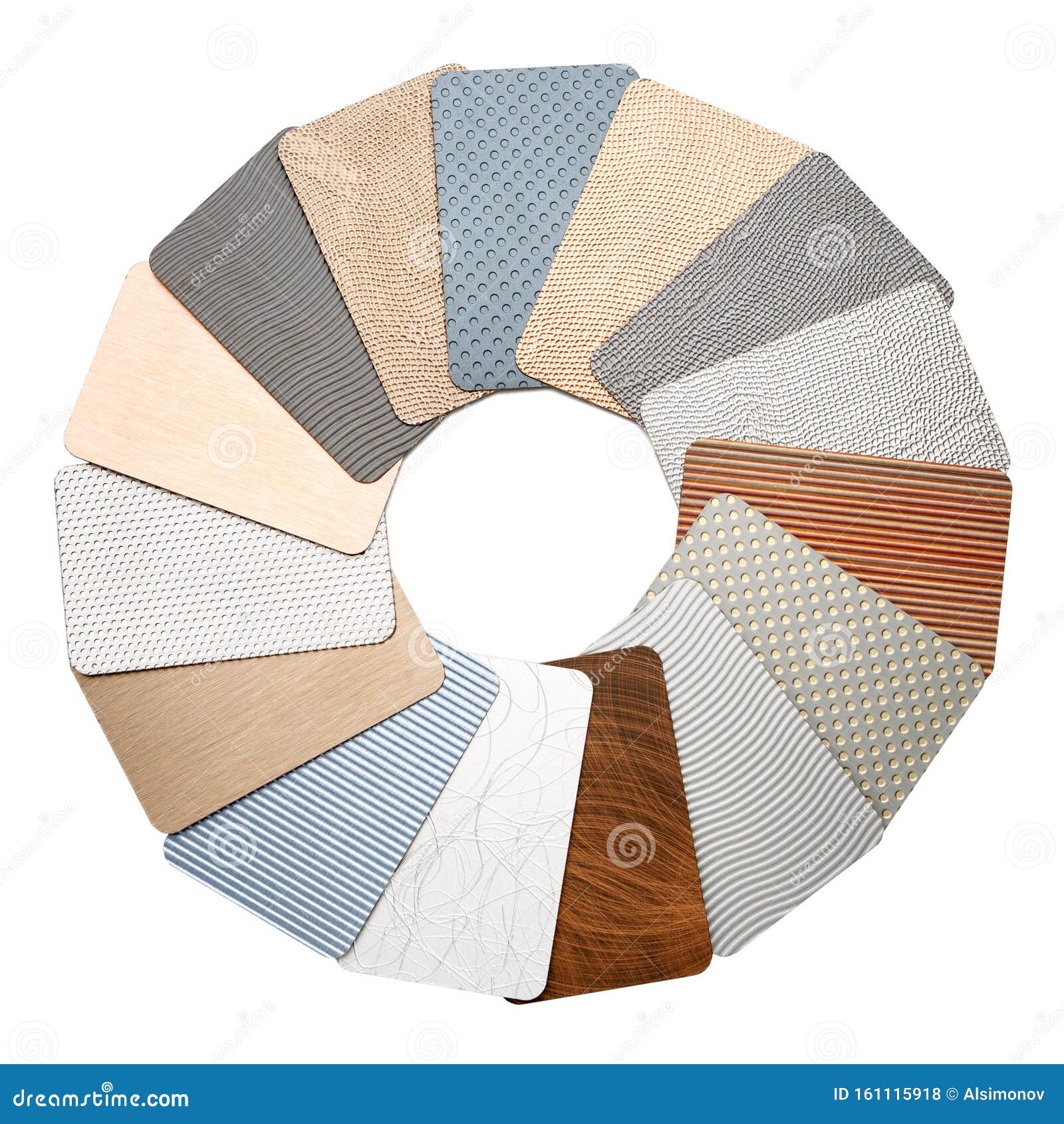 Samples of Metal Laminate Laid Out in the Form of a Circle, Plastic ...