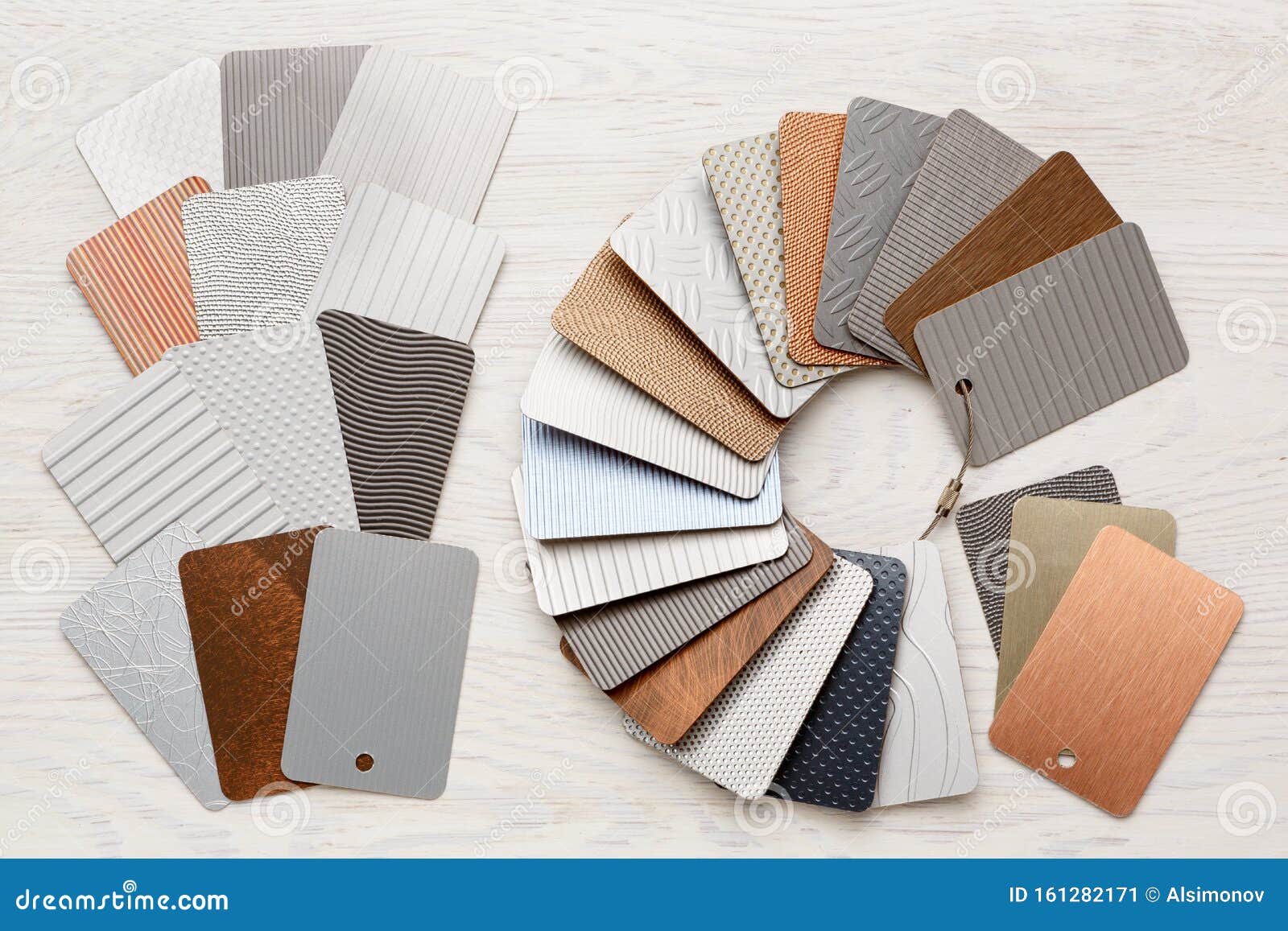 Samples of Metal Laminate Laid Out in the Form of a Circle, Plastic ...