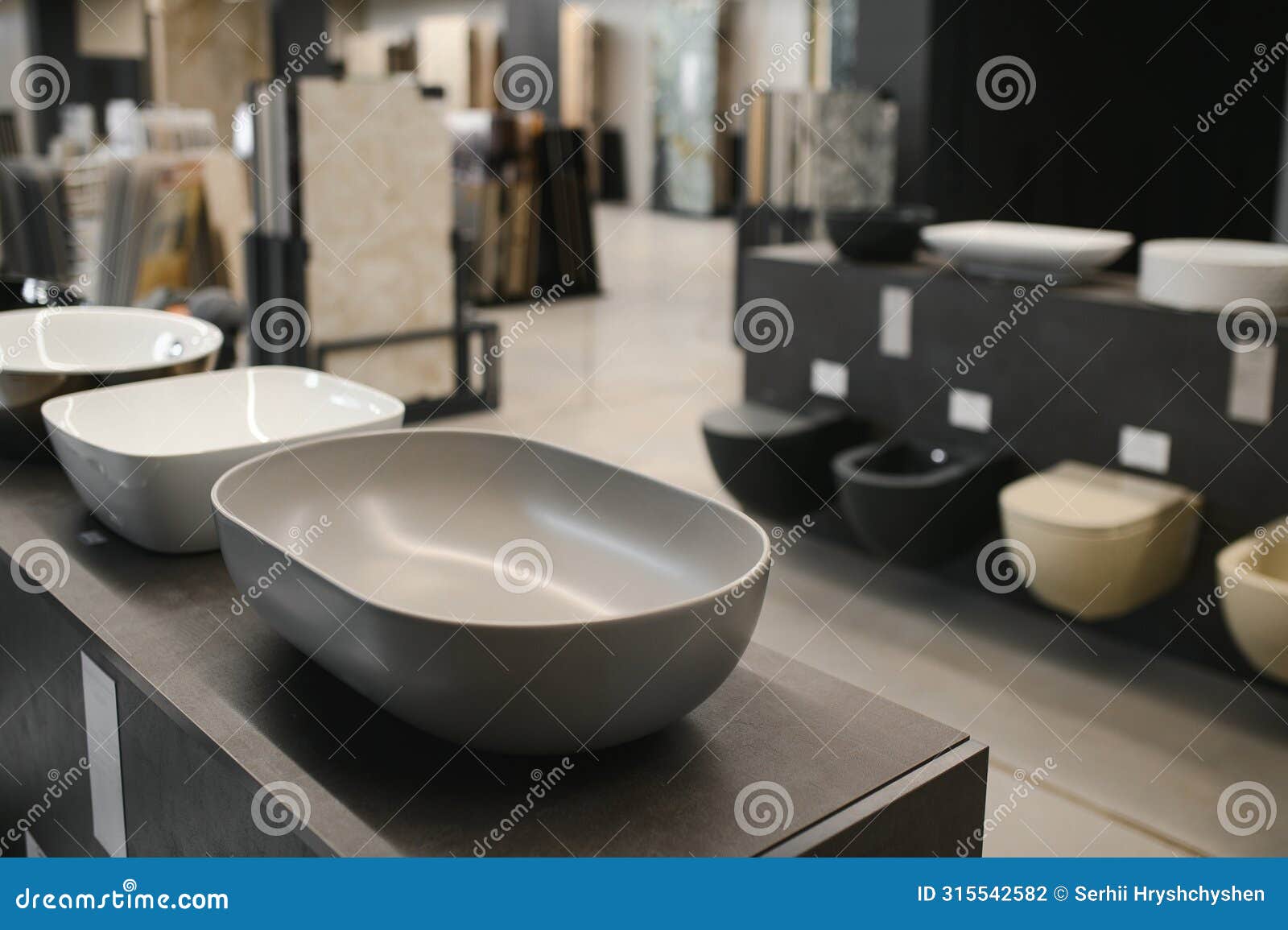 Samples of Modern Sanitary Ware for the Toilet. New Modern Toilet in ...