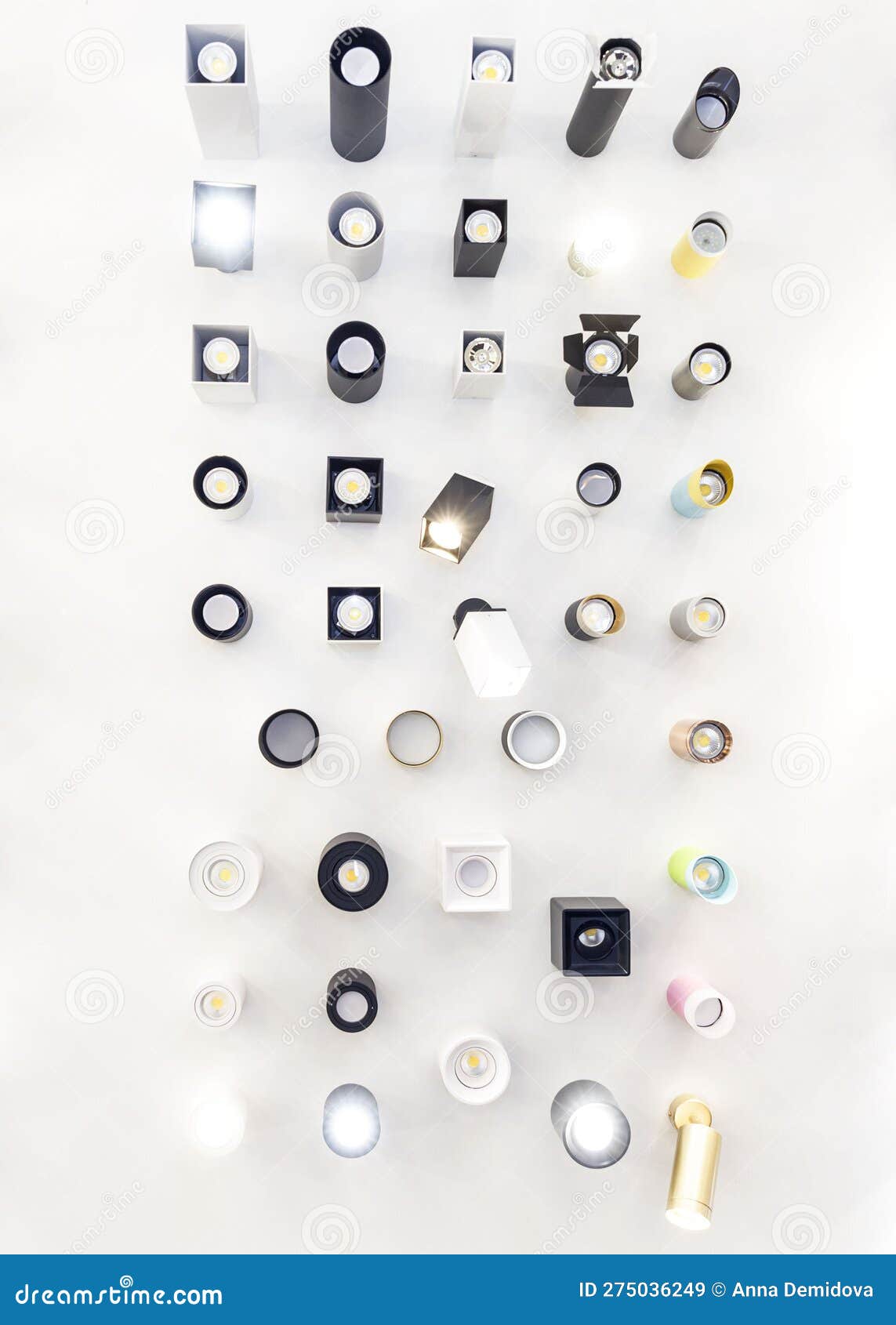 Samples of Modern Sconces on the Wall. Various Shapes and Colors. Decor ...