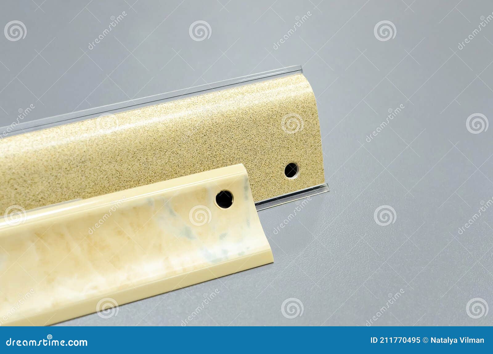 Samples of Plastic Skirting Boards for Kitchen Countertops Stock Image ...