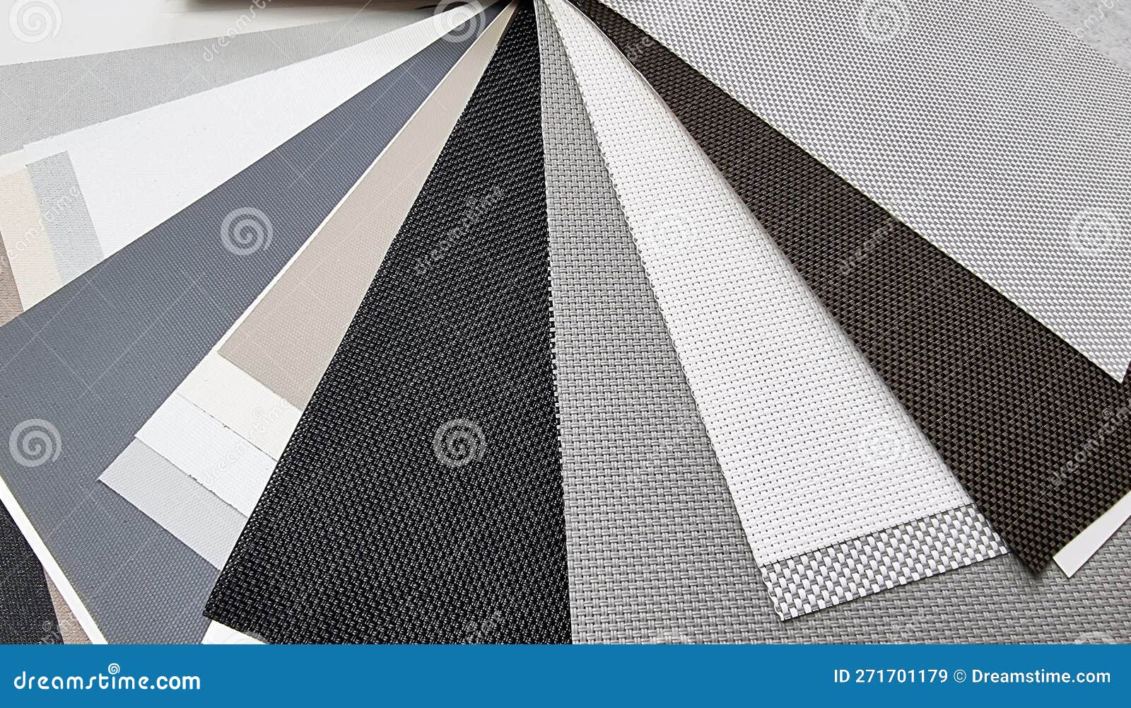 Samples of Roller Blind Fabrics in Different Textures and Colors, Close ...