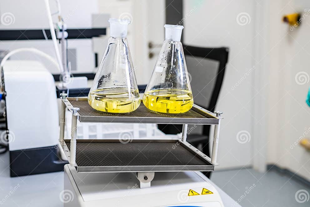 Samples Shaking on the Laboratory Shaker, Preparing Them for Further ...