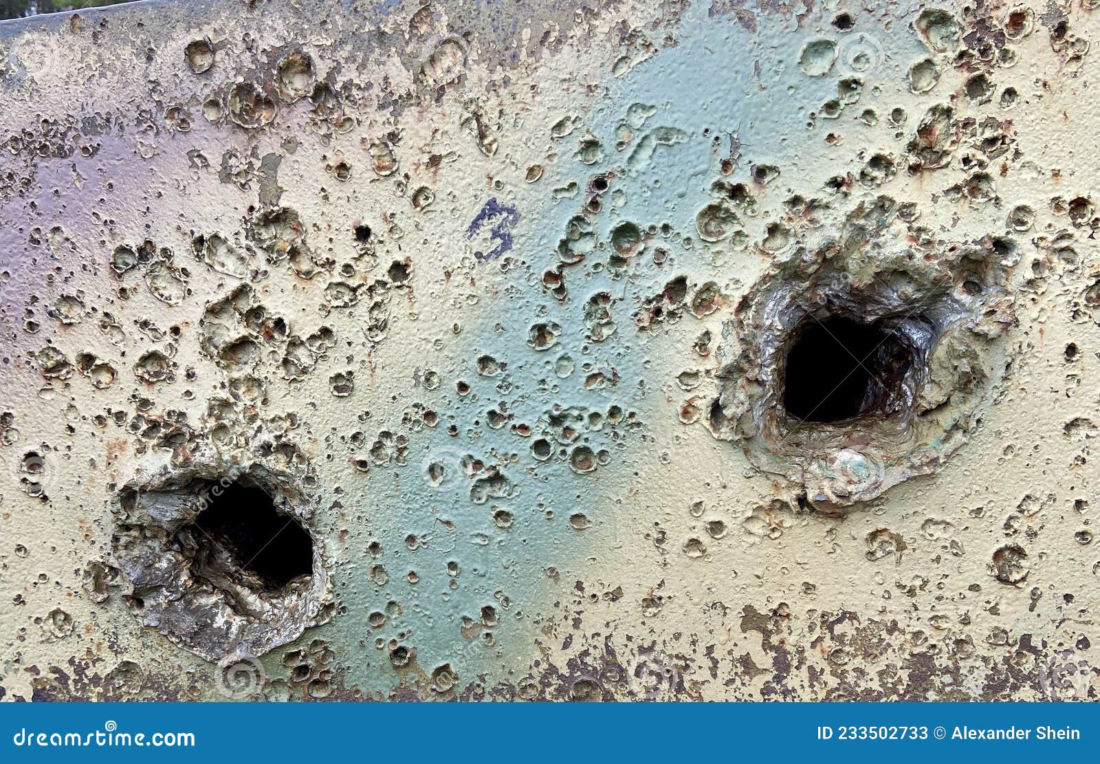 Samples from Shells in the Armor of the German Tiger Tank Stock Image ...