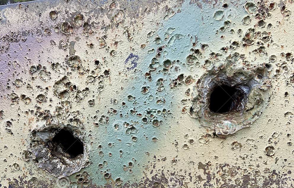 Samples from Shells in the Armor of the German Tiger Tank Stock Image ...