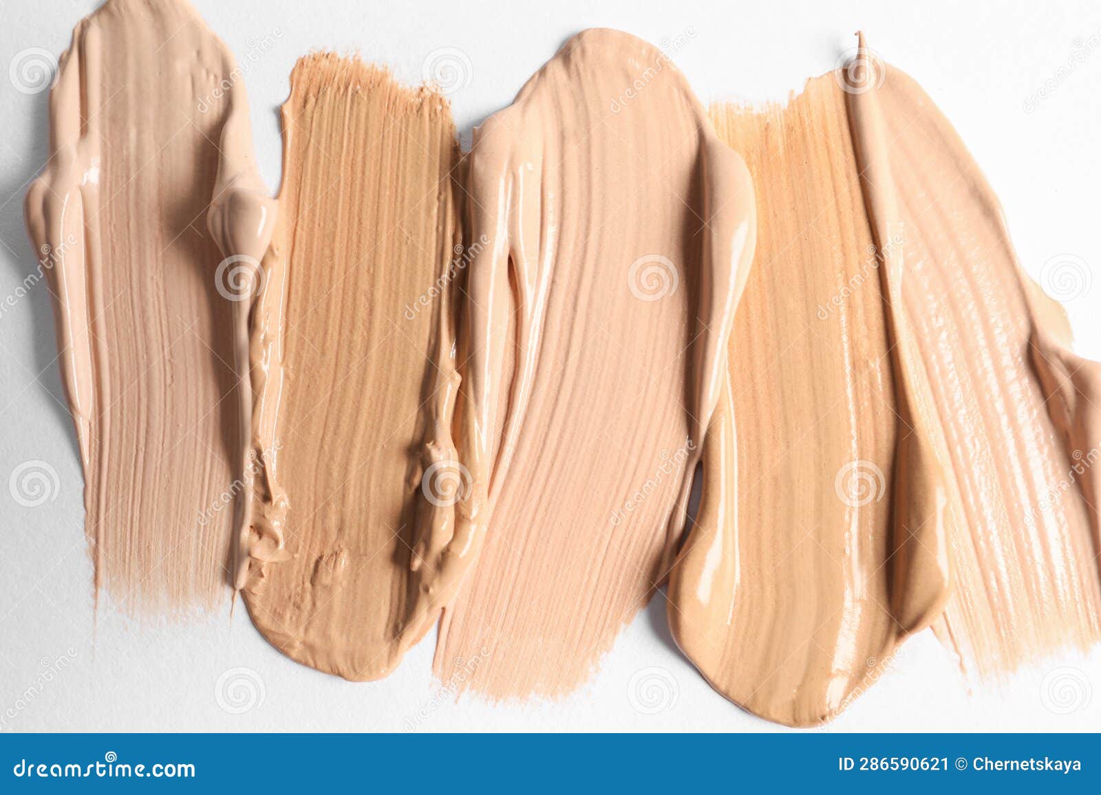 Samples of Skin Foundation on White Background, Closeup Stock Image ...
