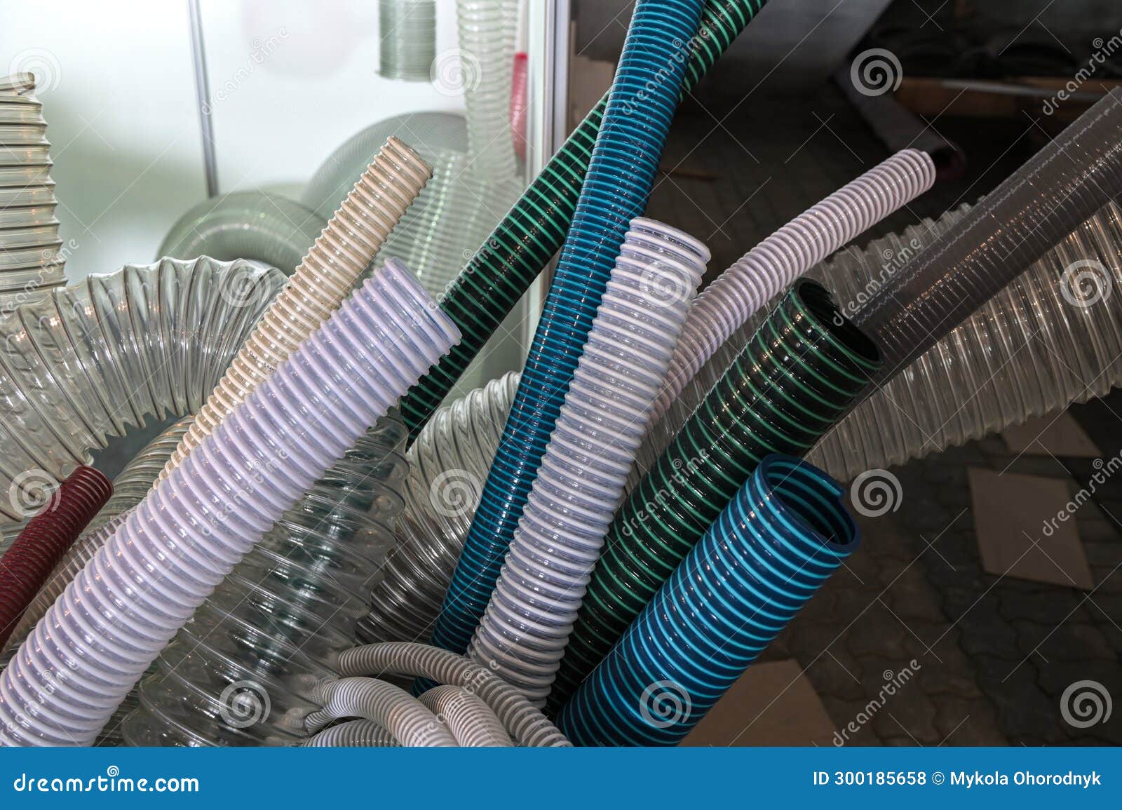 Samples of Spiral Hoses in the Store Stock Photo - Image of abstract ...