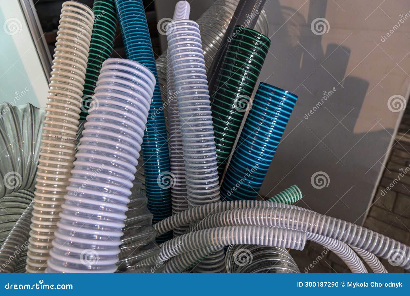 Samples of Spiral Hoses in the Store Stock Photo - Image of tube ...