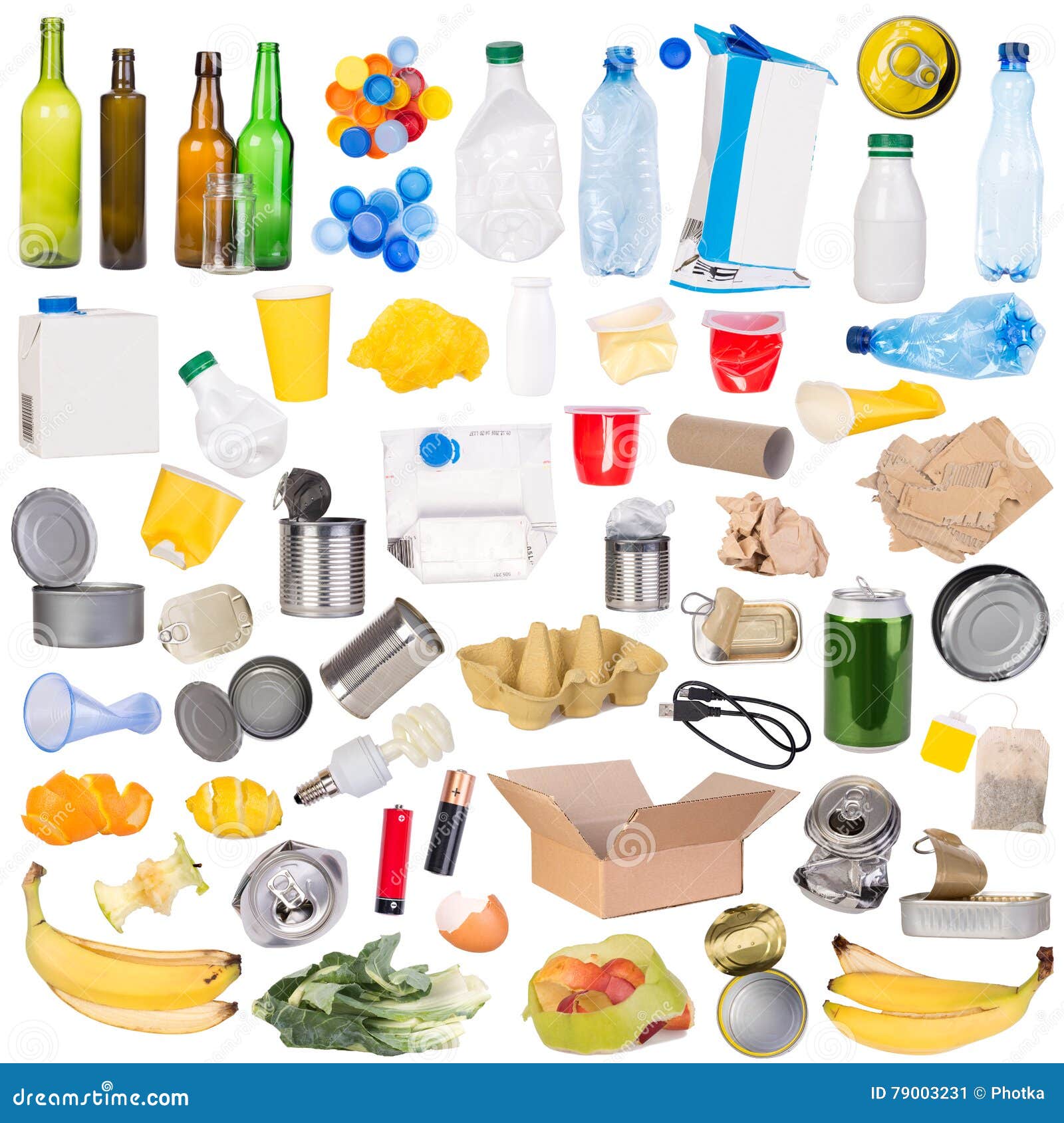 Samples of Trash Isolated on White Background Stock Image - Image of ...