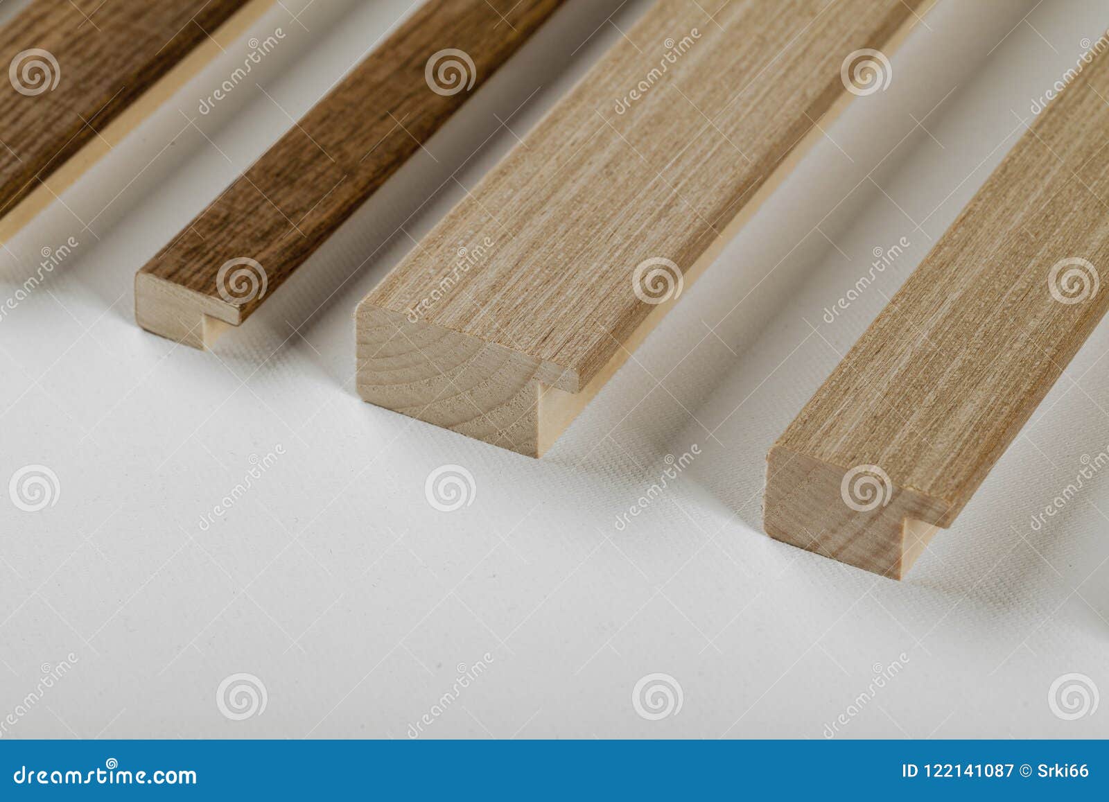 Samples of wooden molding stock image. Image of professional - 122141087