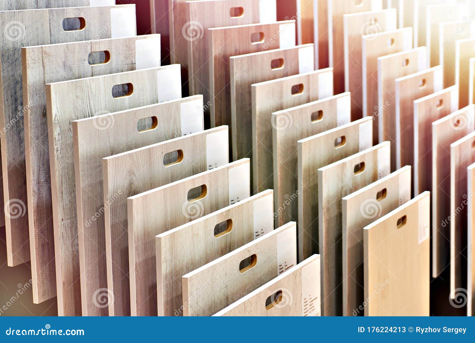 Samples of Wooden Panels in Store Stock Image - Image of shop, panel ...