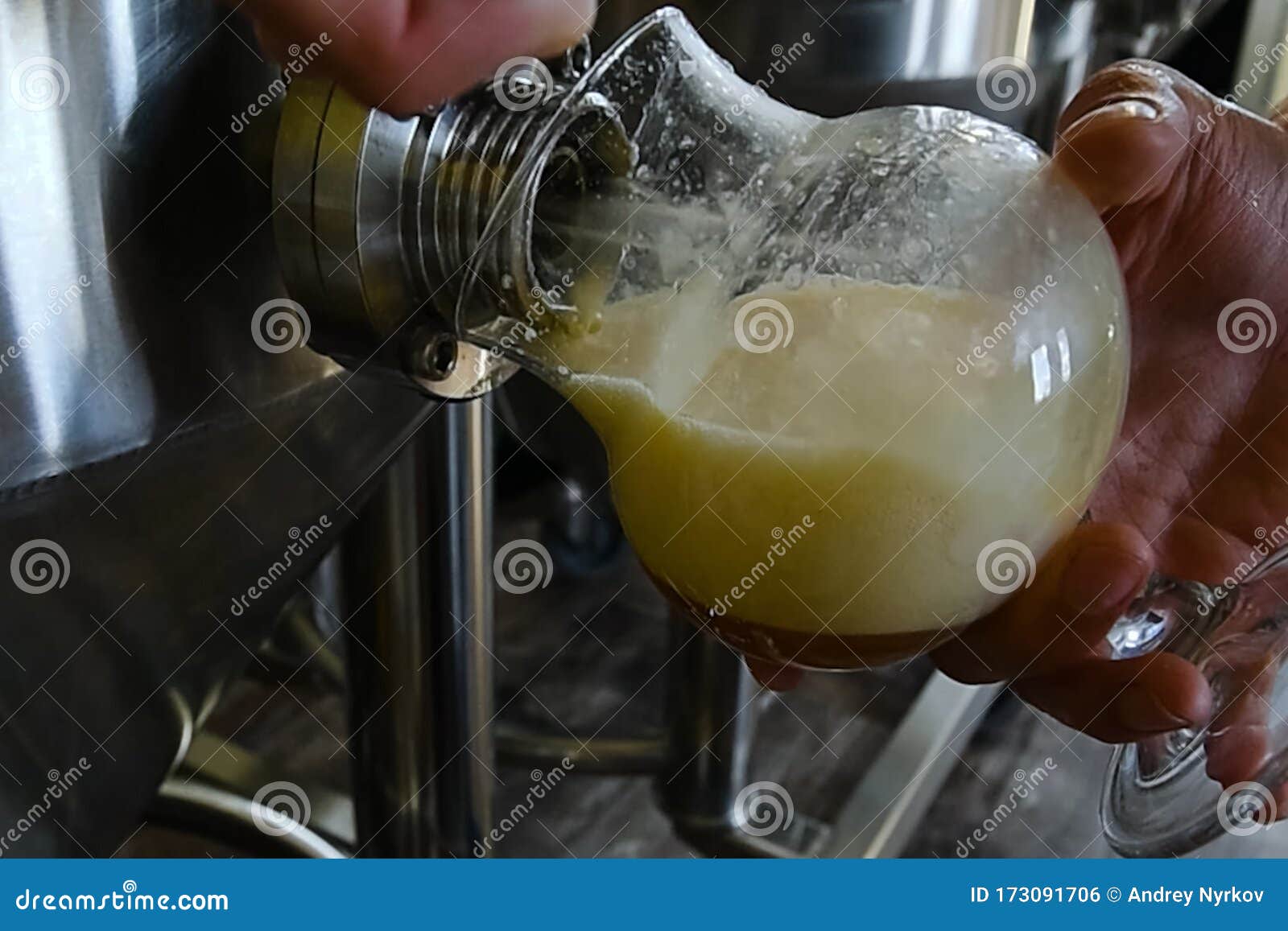 Sampling of Beer from a Barrel in a Brewery Stock Photo - Image of ...