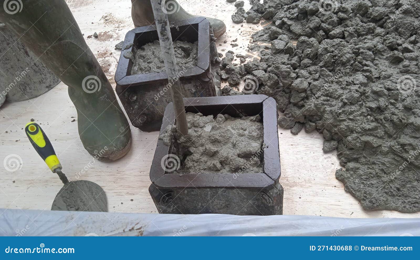 Sampling of Concrete Cubes at Field Construction Sites Stock Photo ...