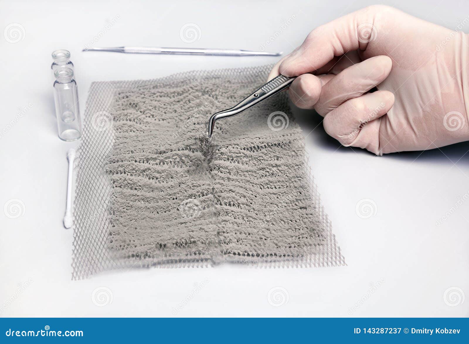 Sampling the Ventilation Dust from the Filter with Tweezers Stock Image ...