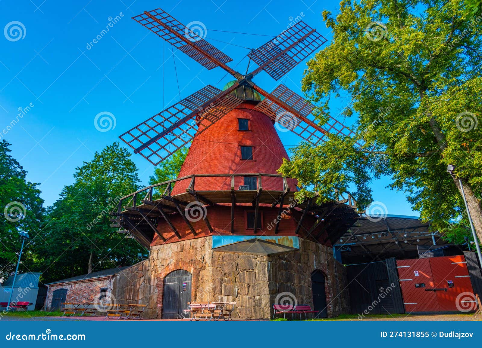 Samppalinna Windmill in Finnish Town Turku Stock Image - Image of mill ...