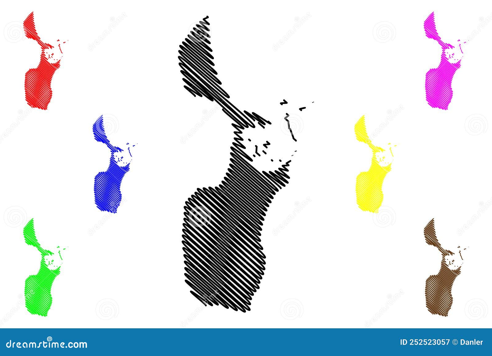 Samso Outline Map Cartoon Vector | CartoonDealer.com #334892449