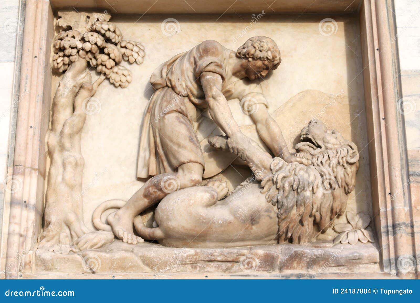 Candoglia Marble Slab Facing On Cathedral Facade, Milan, Italy Royalty ...