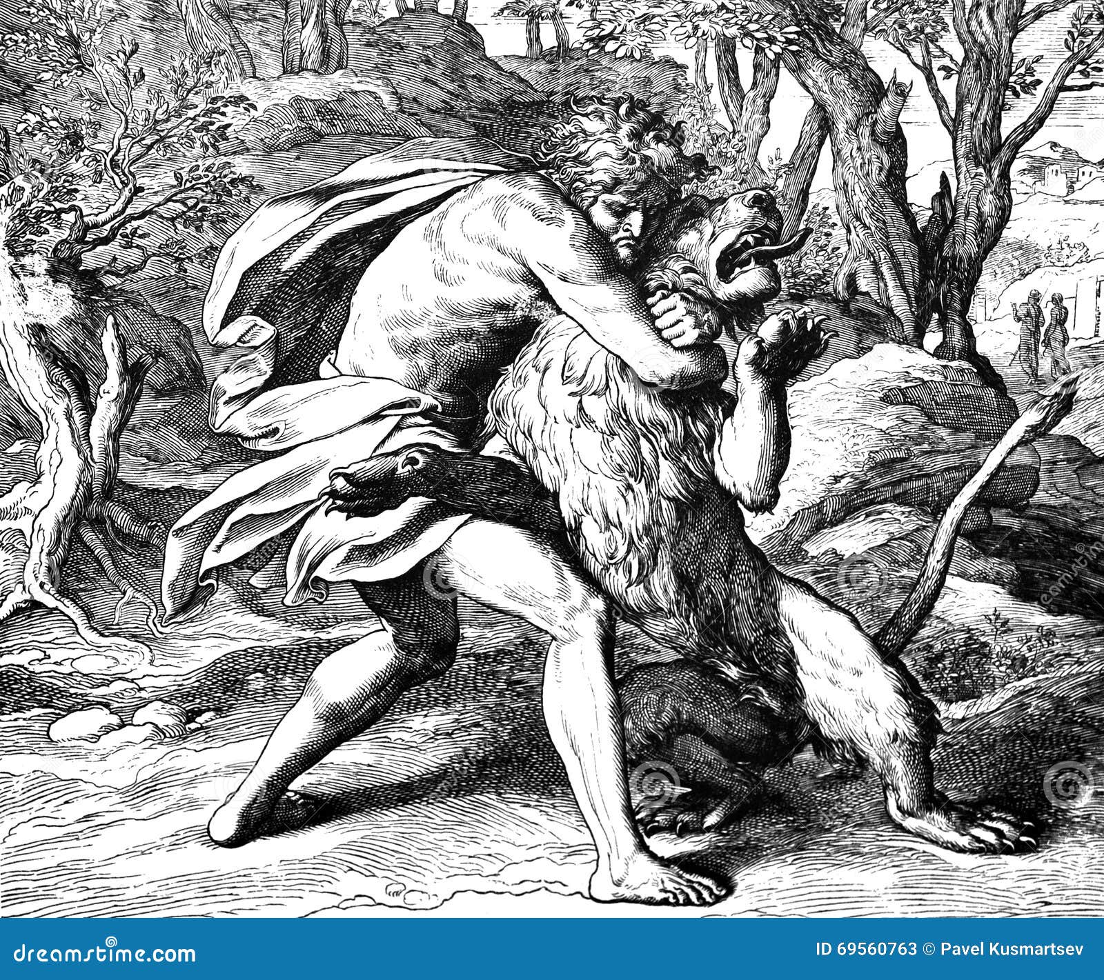 Samson Kills el león imagen de archivo. Imagen de evangelio - 69560763