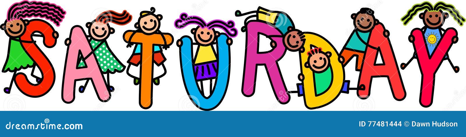 Samstag-Kinder stock abbildung. Illustration von meldung - 77481444