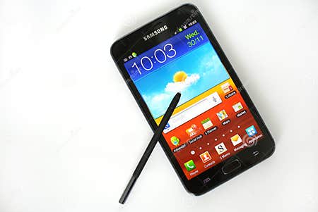 Samsung Galaxy Note editorial stock photo. Image of android - 22241178