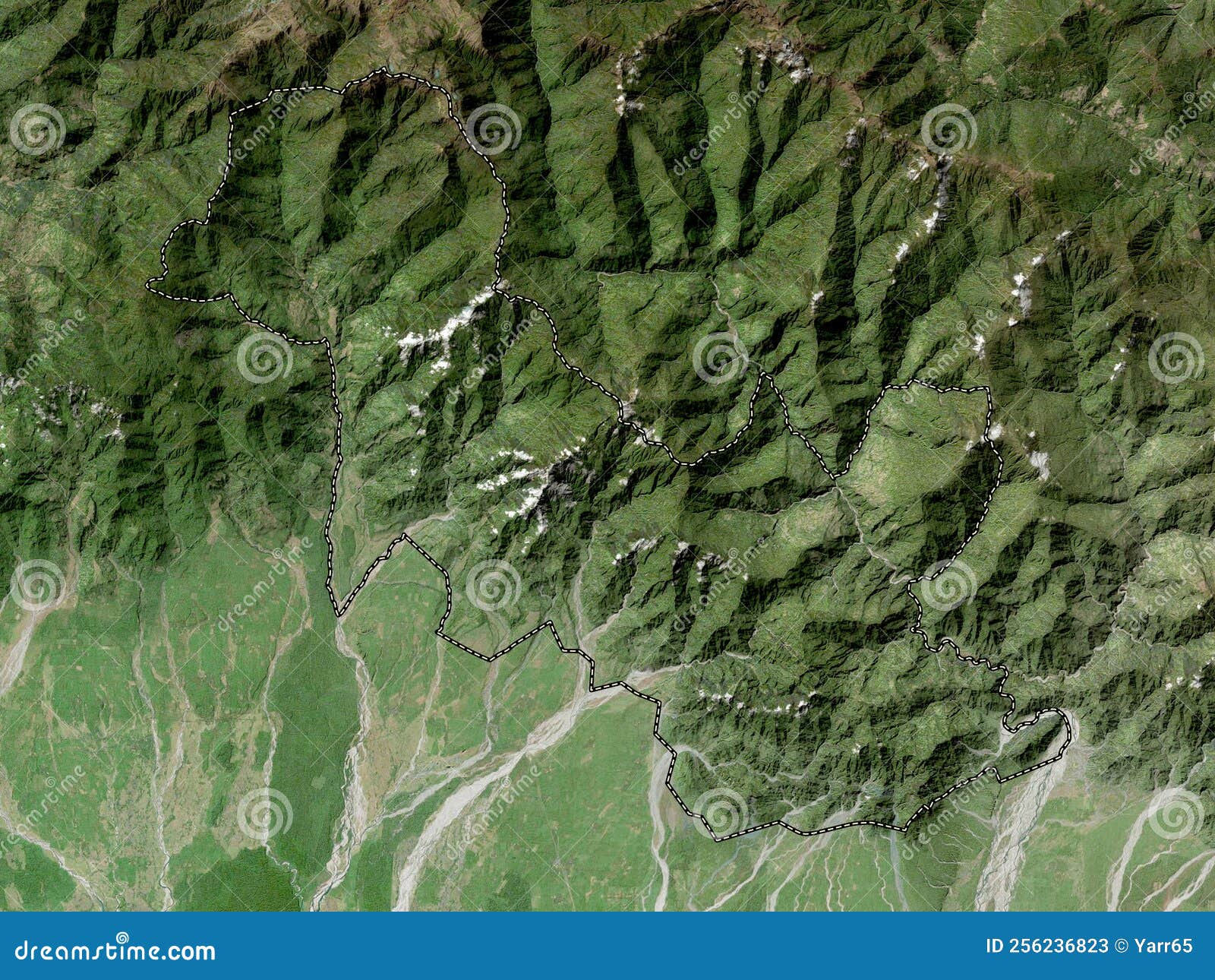 Samtse, Bhutan. High-res Satellite. No Legend Stock Illustration ...