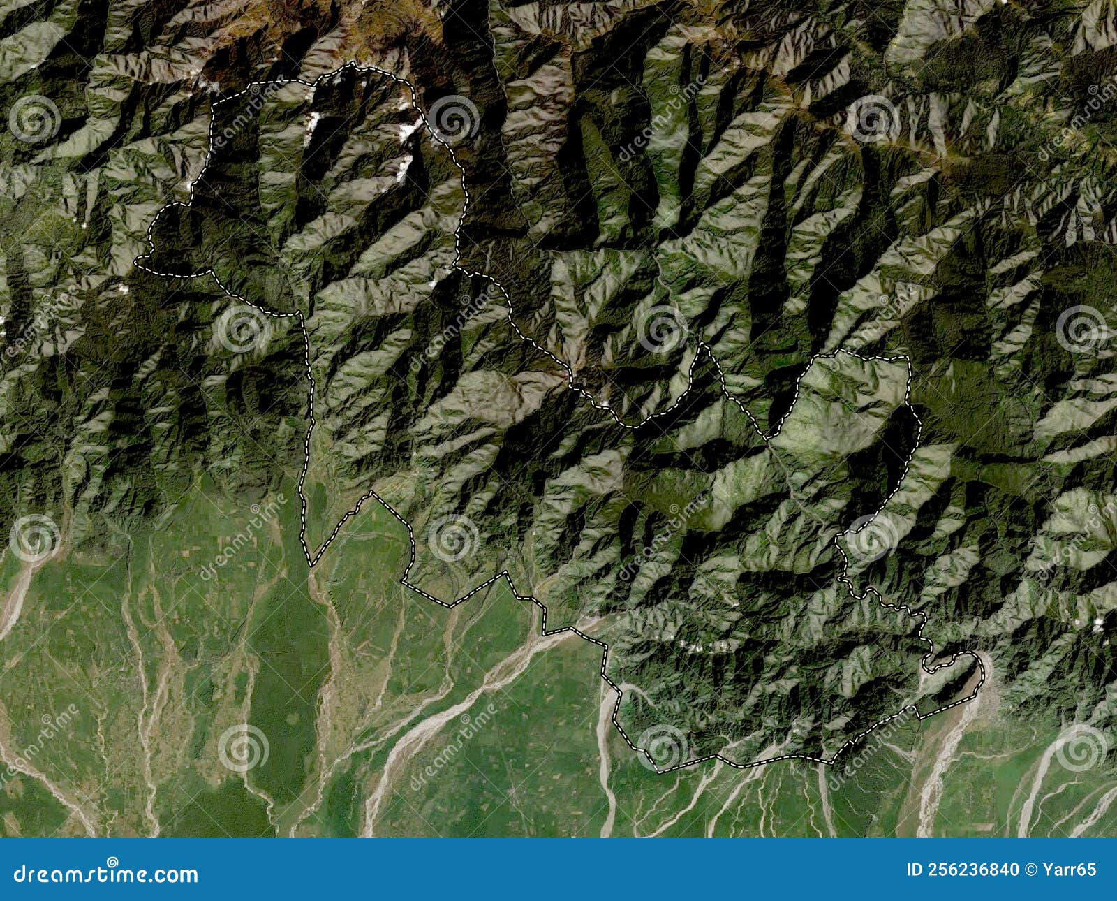 Samtse, Bhutan. Low-res Satellite. No Legend Stock Illustration ...