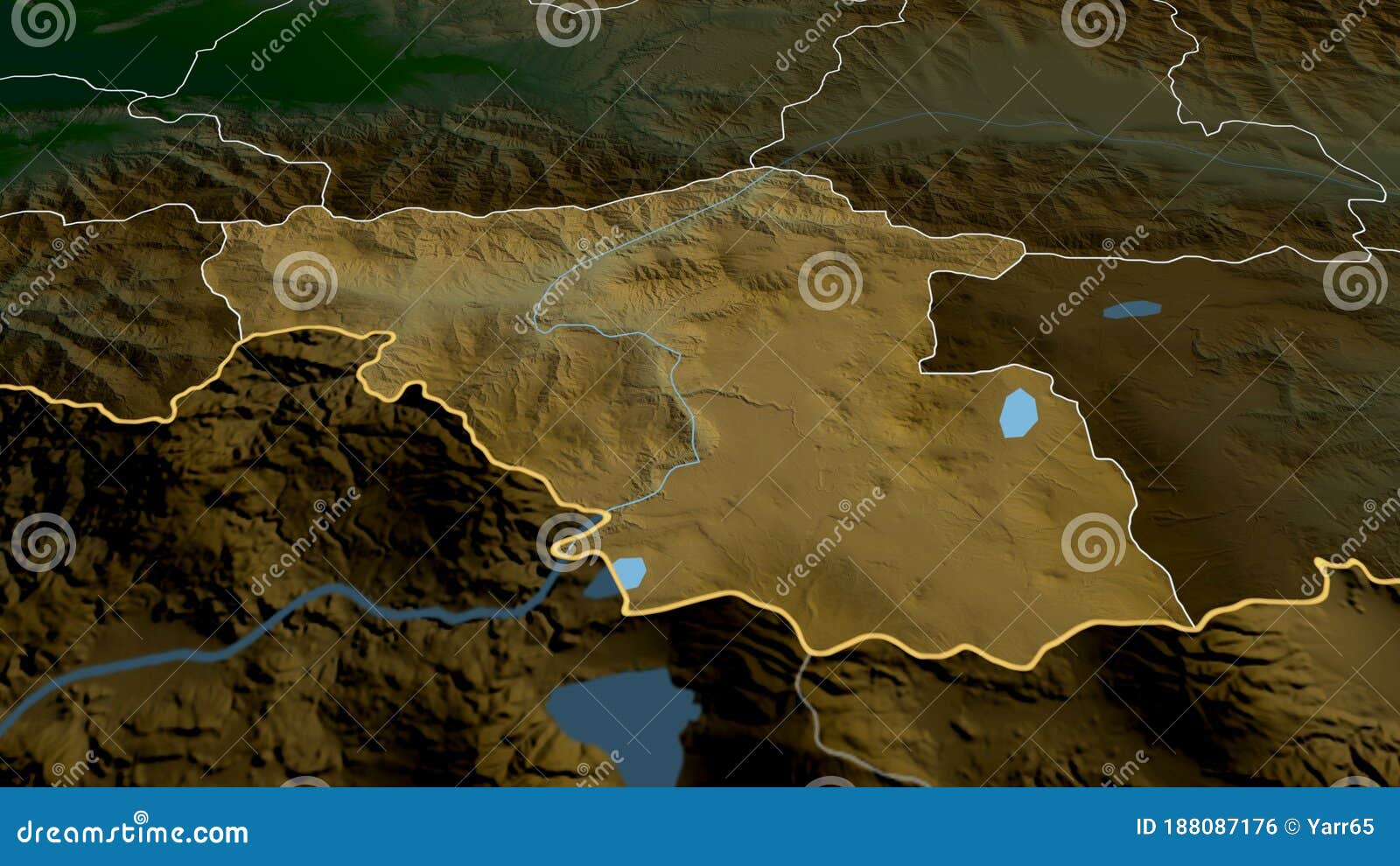 Samtskhe-Javakheti, Georgia - Highlighted. Physical Stock Illustration ...