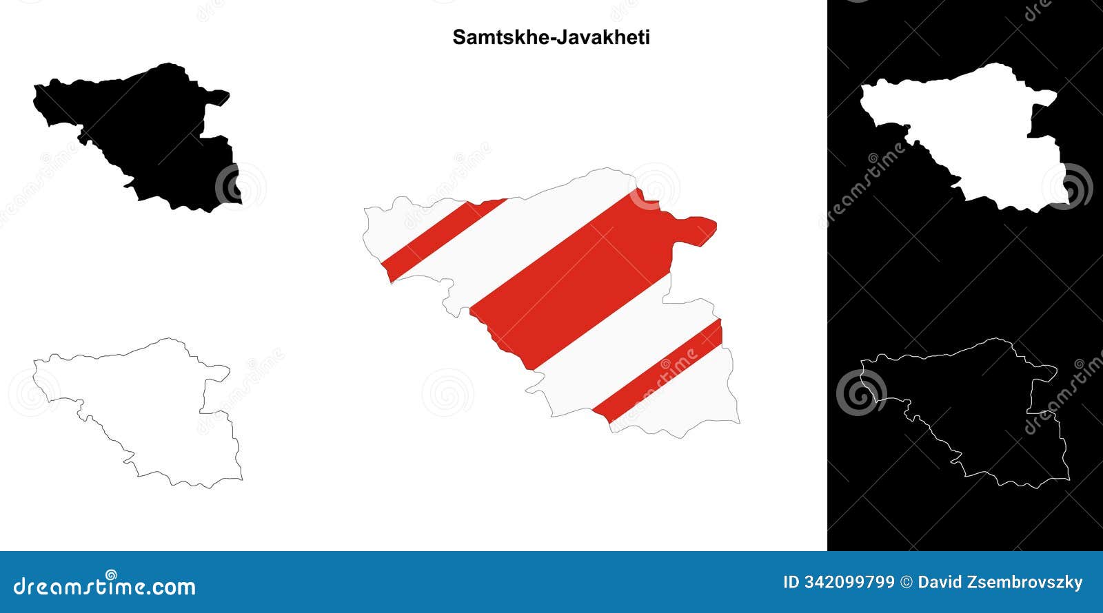 Samtskhe-Javakheti Outline Map Stock Illustration - Illustration of ...