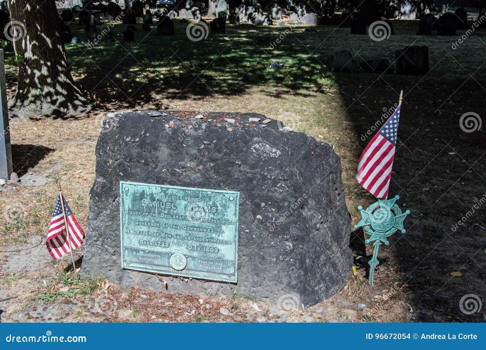 Gravestone Of Samuel Adams In The Old Granary Burying Ground In Boston ...