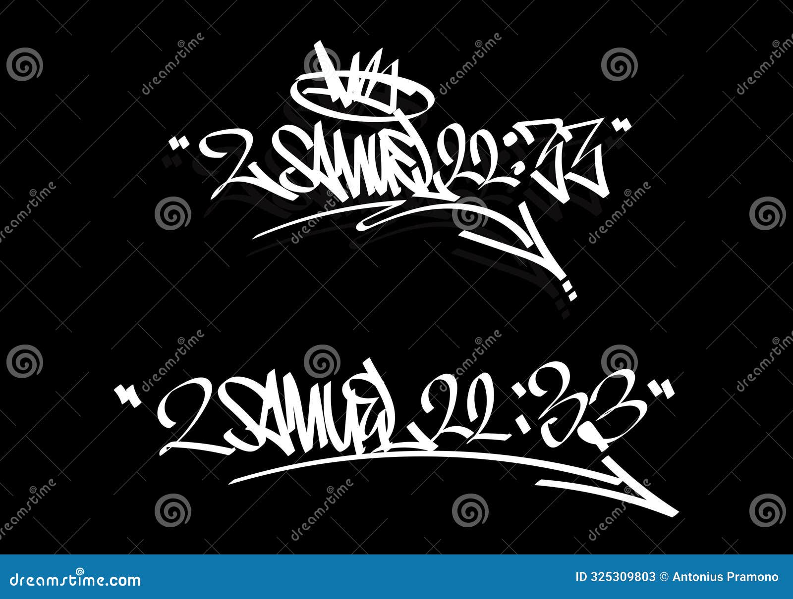 2 SAMUEL 22 33 Graffiti Tag Style Design Stock Illustration ...