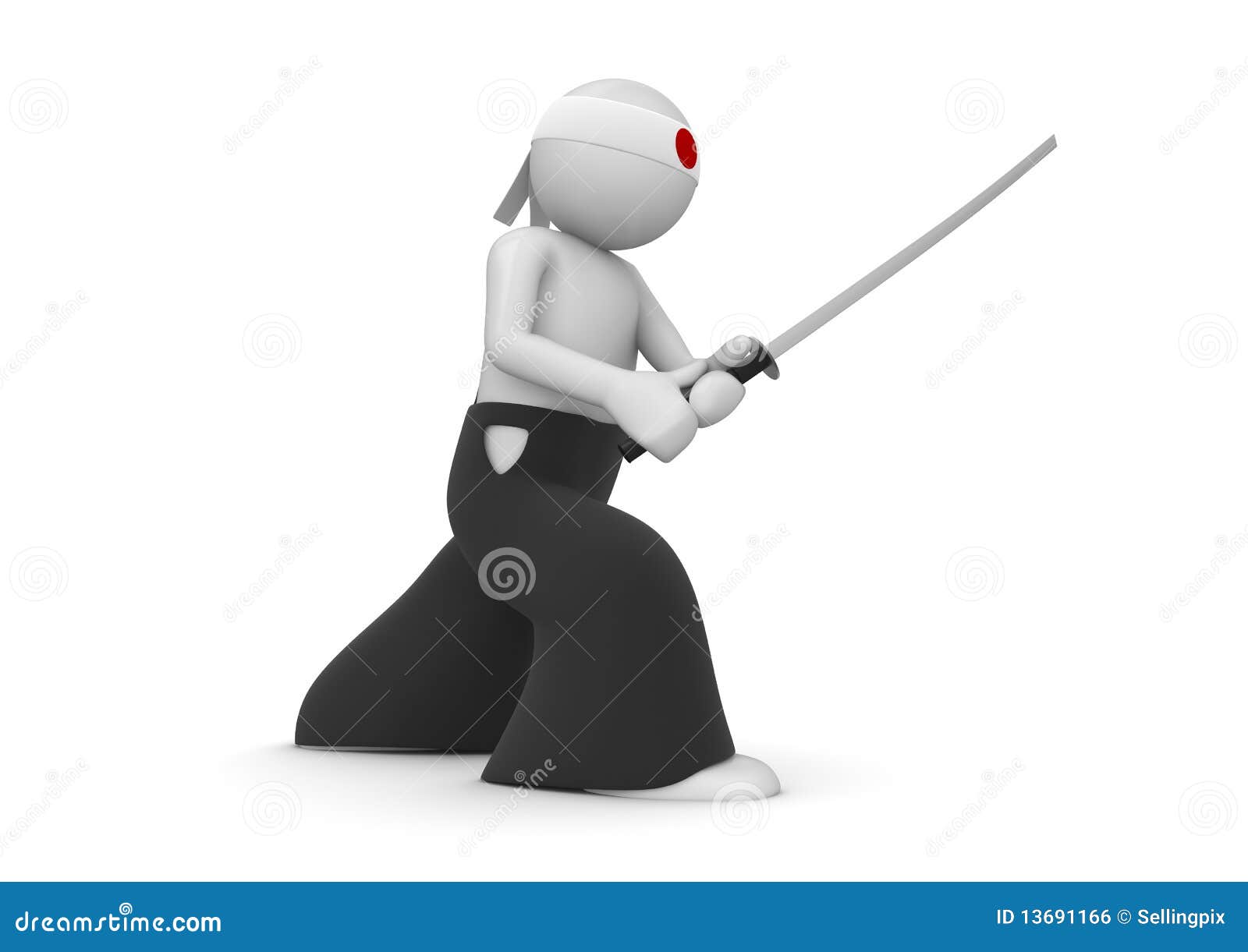 Samurai Slashing Vector Clip Art Illustration | CartoonDealer.com #46067397