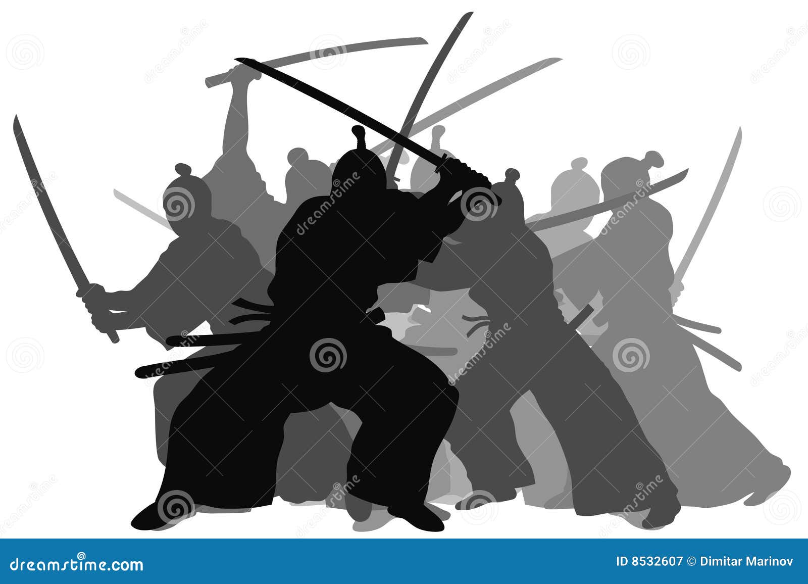 Combat Samurai Elements Set Vector Illustration | CartoonDealer.com ...