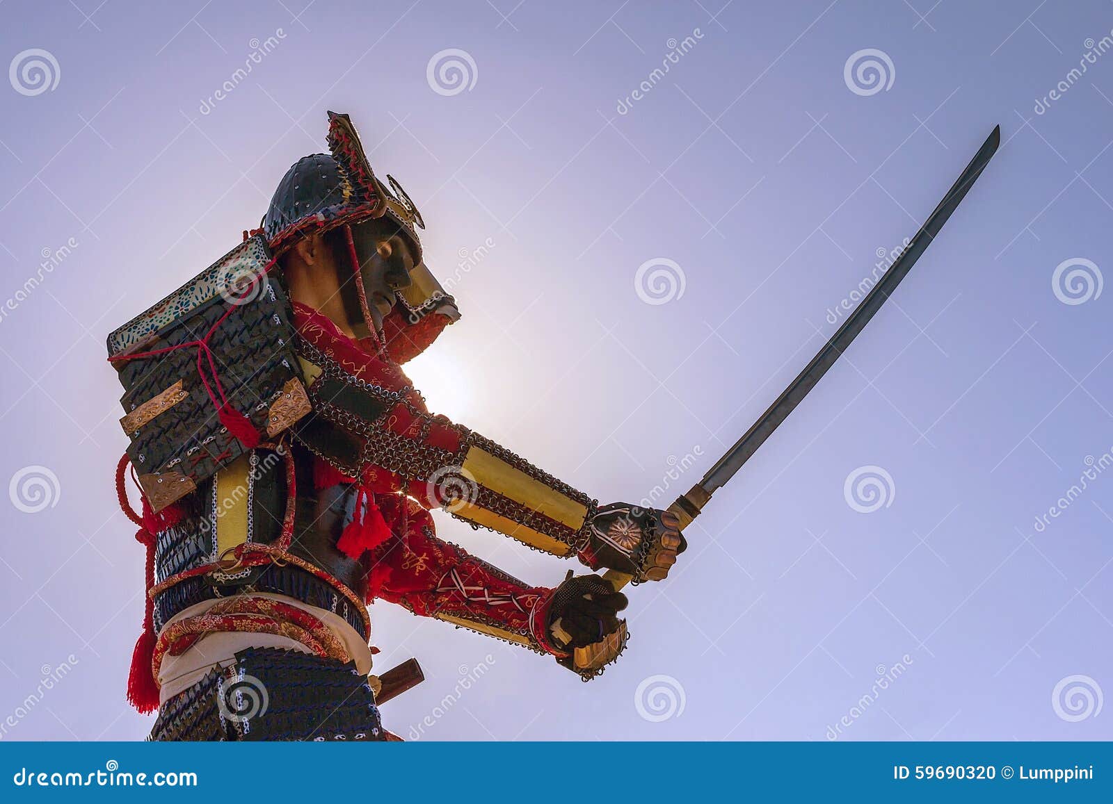 Samurai in Ancient Armor with a Sword Stock Photo - Image of japanese ...