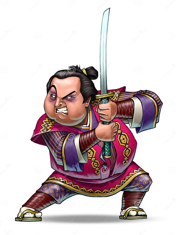 Samurai stock illustration. Illustration of sword, sketch - 35047394