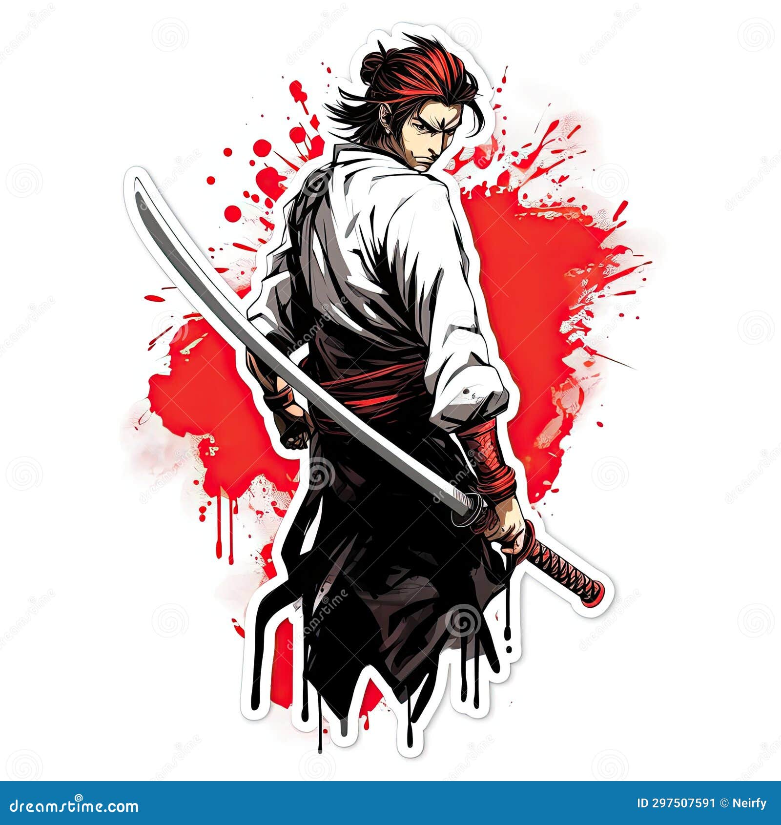 Samurai anime style stock illustration. Illustration of celebration ...