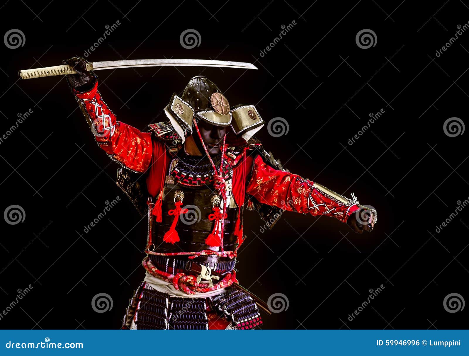 Samurai in Armor. Attack the Sword Stock Photo - Image of symbol, king ...