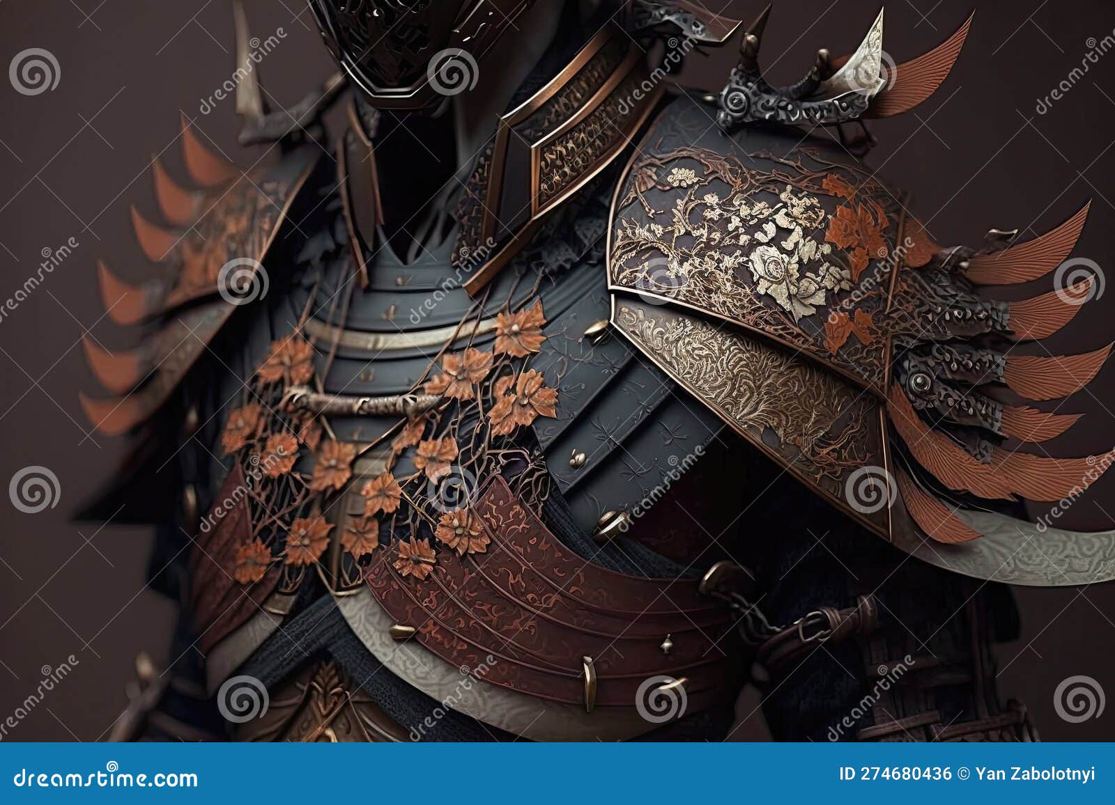 Samurai Armor with Intricate Details. Generative AI Stock Illustration ...