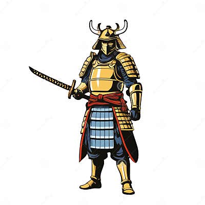 Samurai with Armor, Vector Illustration Stock Illustration ...