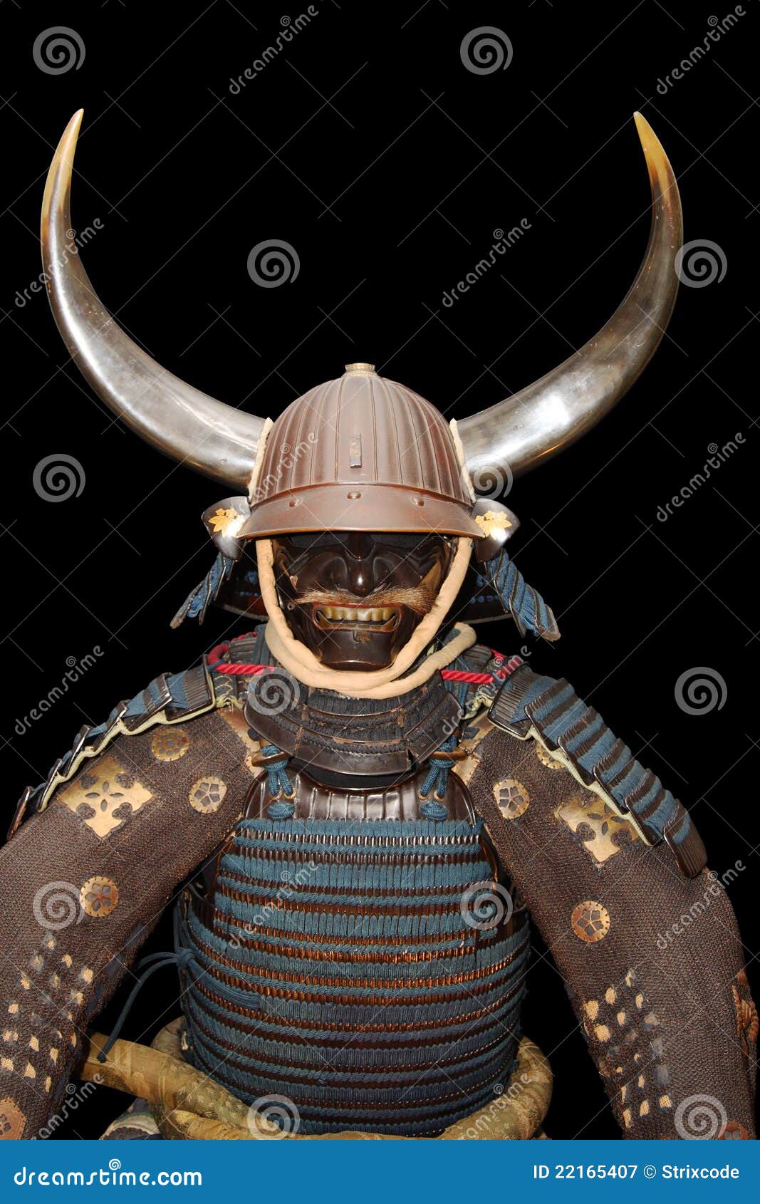 Samurai Armour on Black with Clipping Path Stock Image - Image of ...