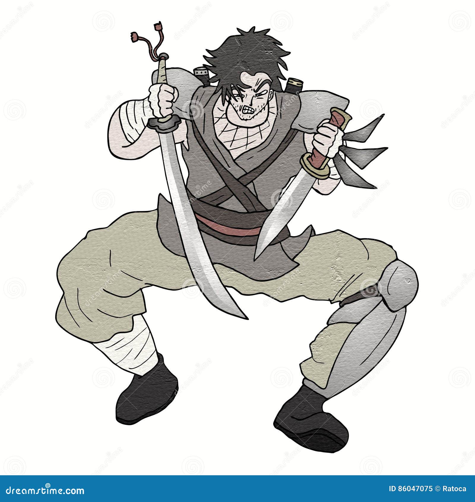 Samurai Attack Hand Drawing Royalty-Free Stock Photography ...