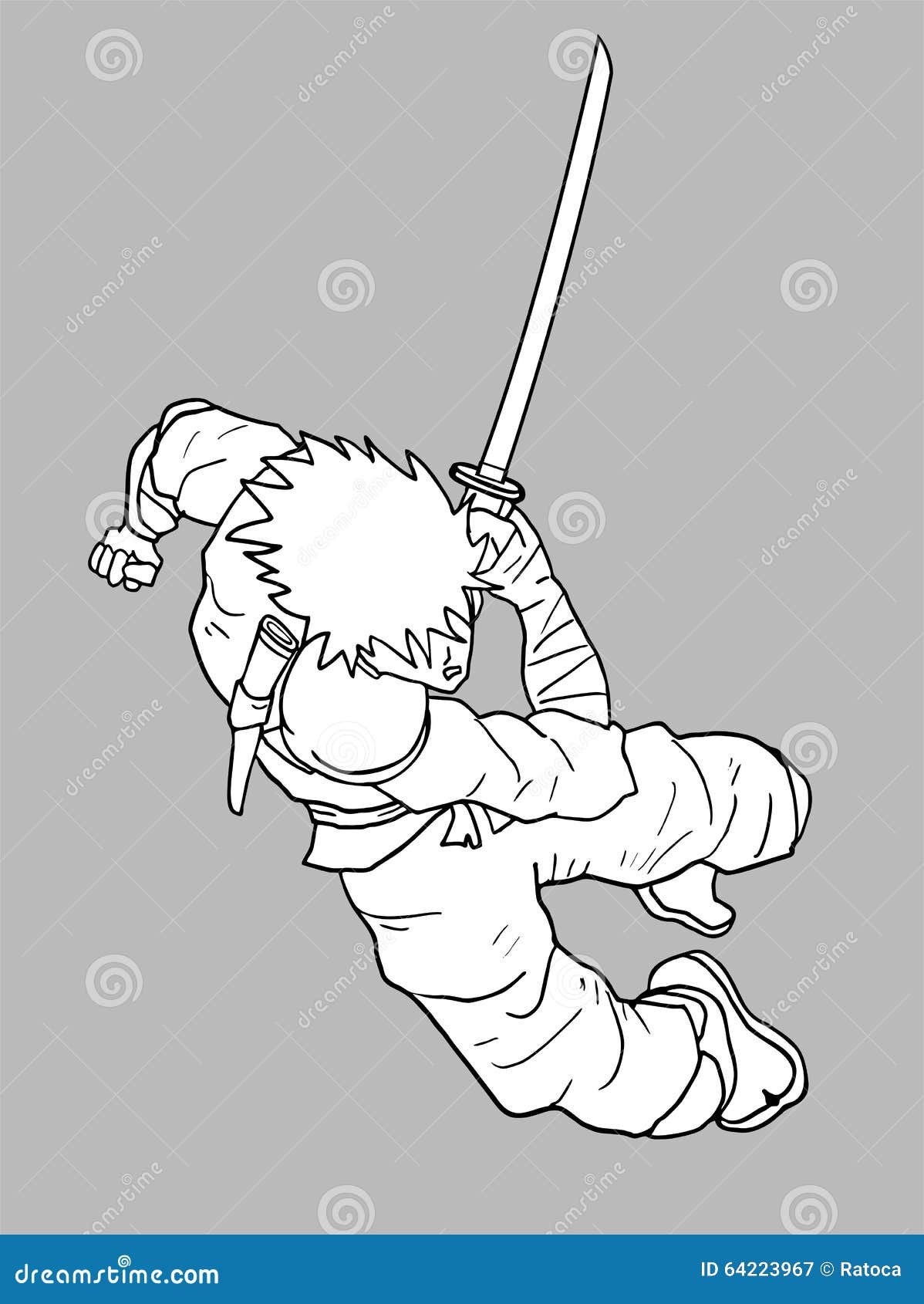 Samurai attack stock vector. Illustration of fight, male - 64223967