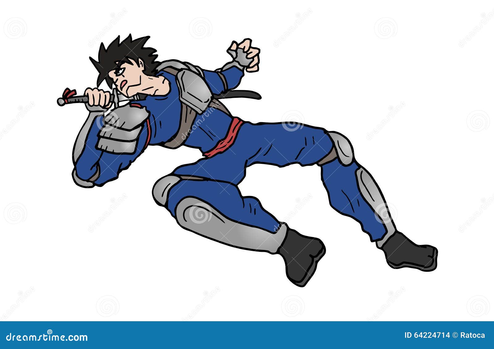 Samurai attack draw stock vector. Illustration of fighter - 64224714