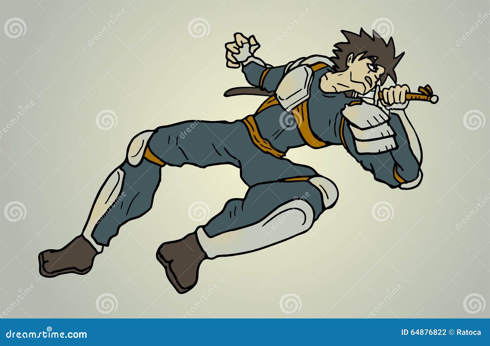 Samurai attack draw stock vector. Illustration of draw - 64876822